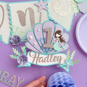 Mermaid Cake Topper, Mermaid 1st Birthday Banner, Mermaid One Banner ...