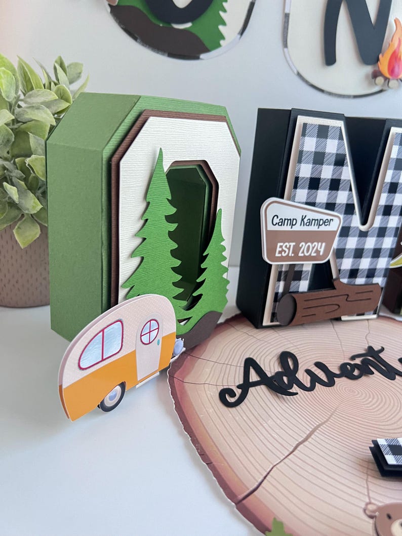 One Happy Camper 3D Letters, One Happy Camper Birthday Decorations ...