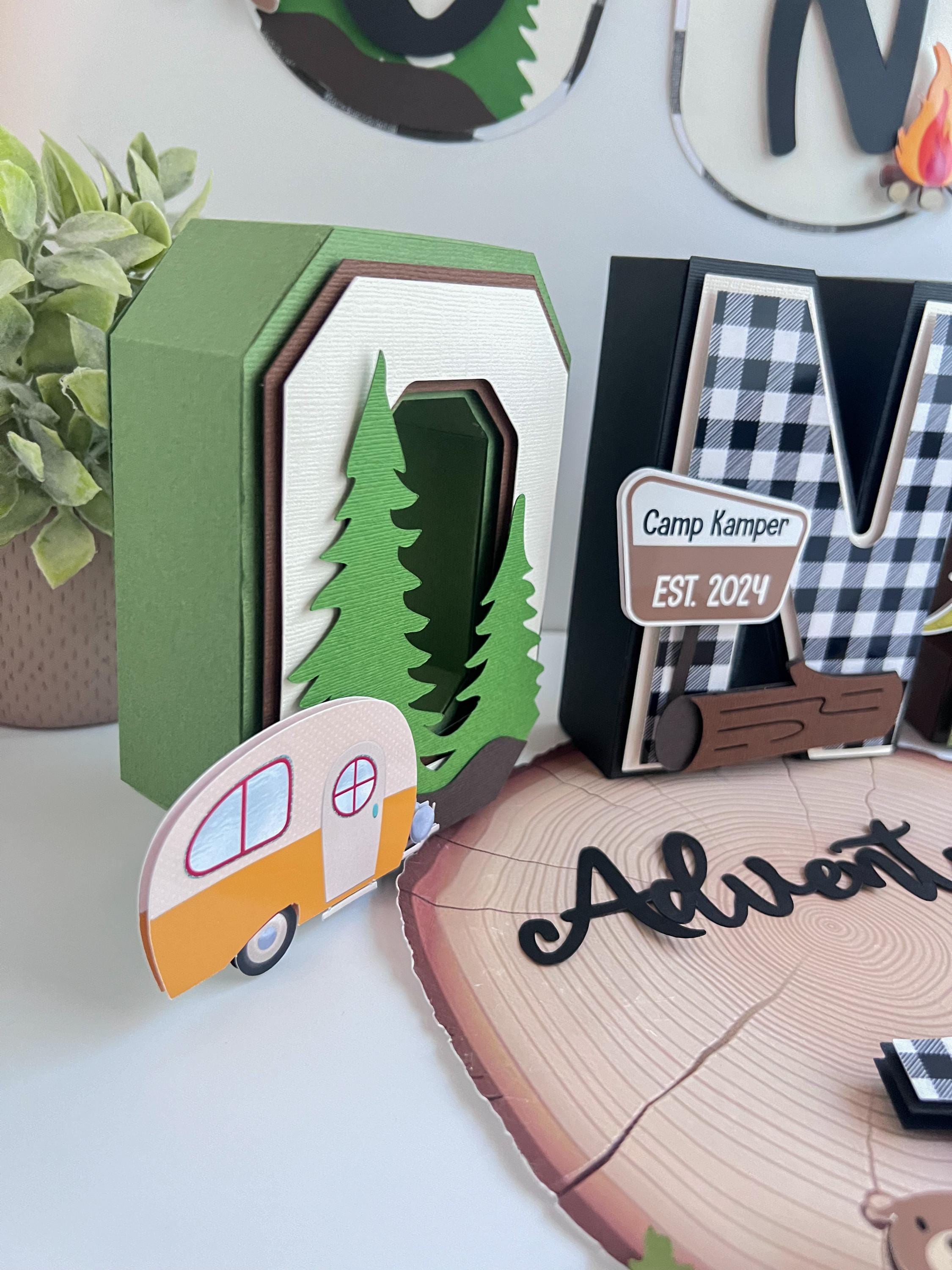 One Happy Camper 3D Letters, One Happy Camper Birthday Decorations ...