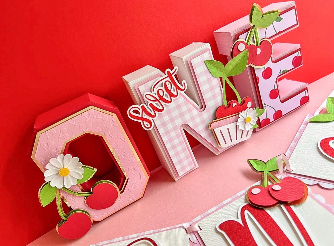 Cherry 3D Letters , Cherry Sweet Theme, Cherry Party Decor, Cherry ...