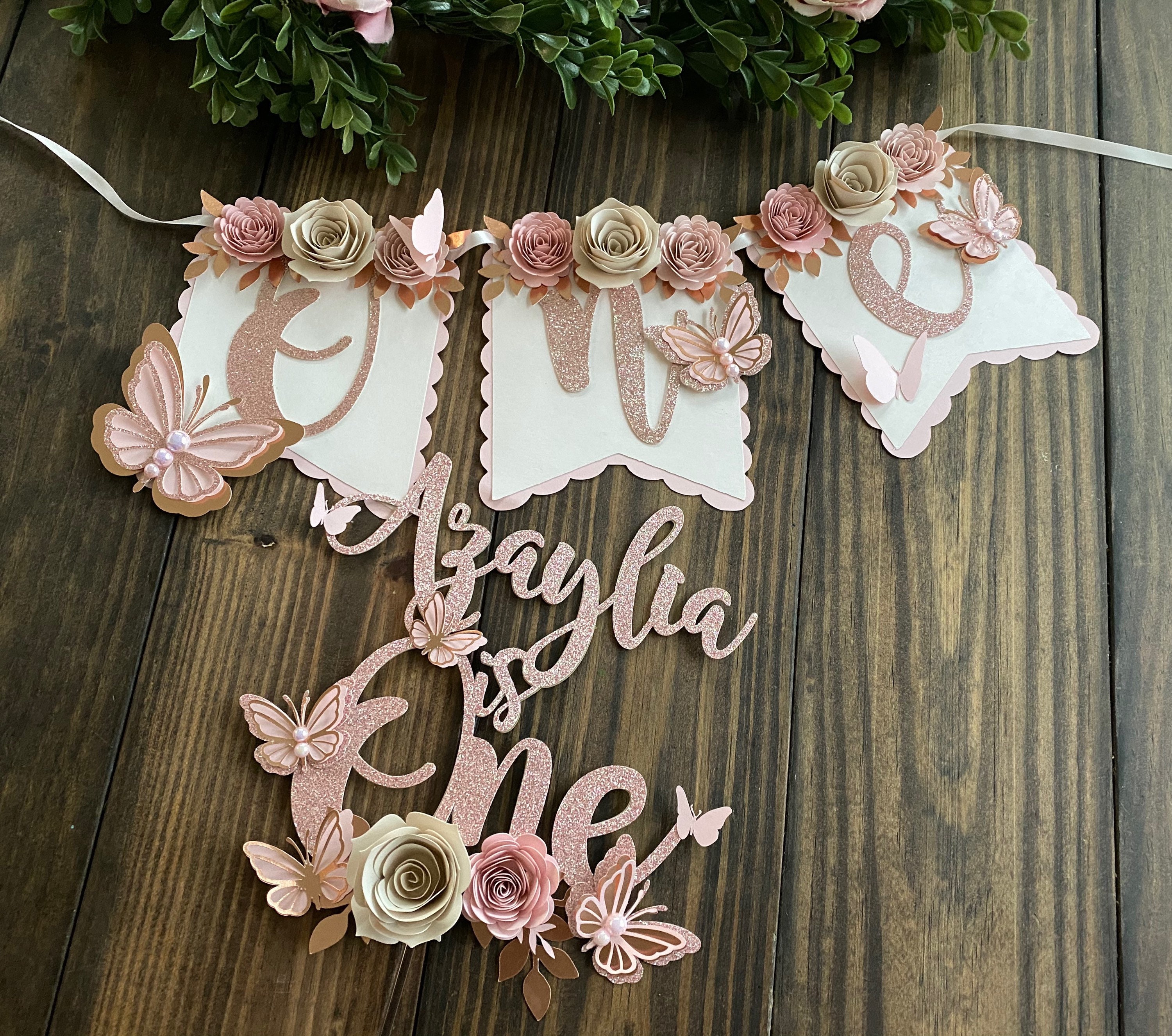 Butterfly Theme Banner Butterfly Floral Banner 1st Birthday - Etsy