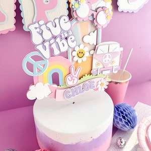 Five is a Vibe Cake Topper, Groovy Cake Topper, Hippie Cake Topper ...