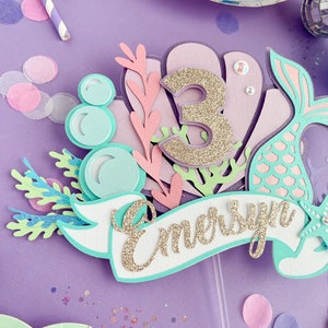 Mermaid Cake Topper, Mermaid 1st Birthday Banner, Mermaid One Banner ...