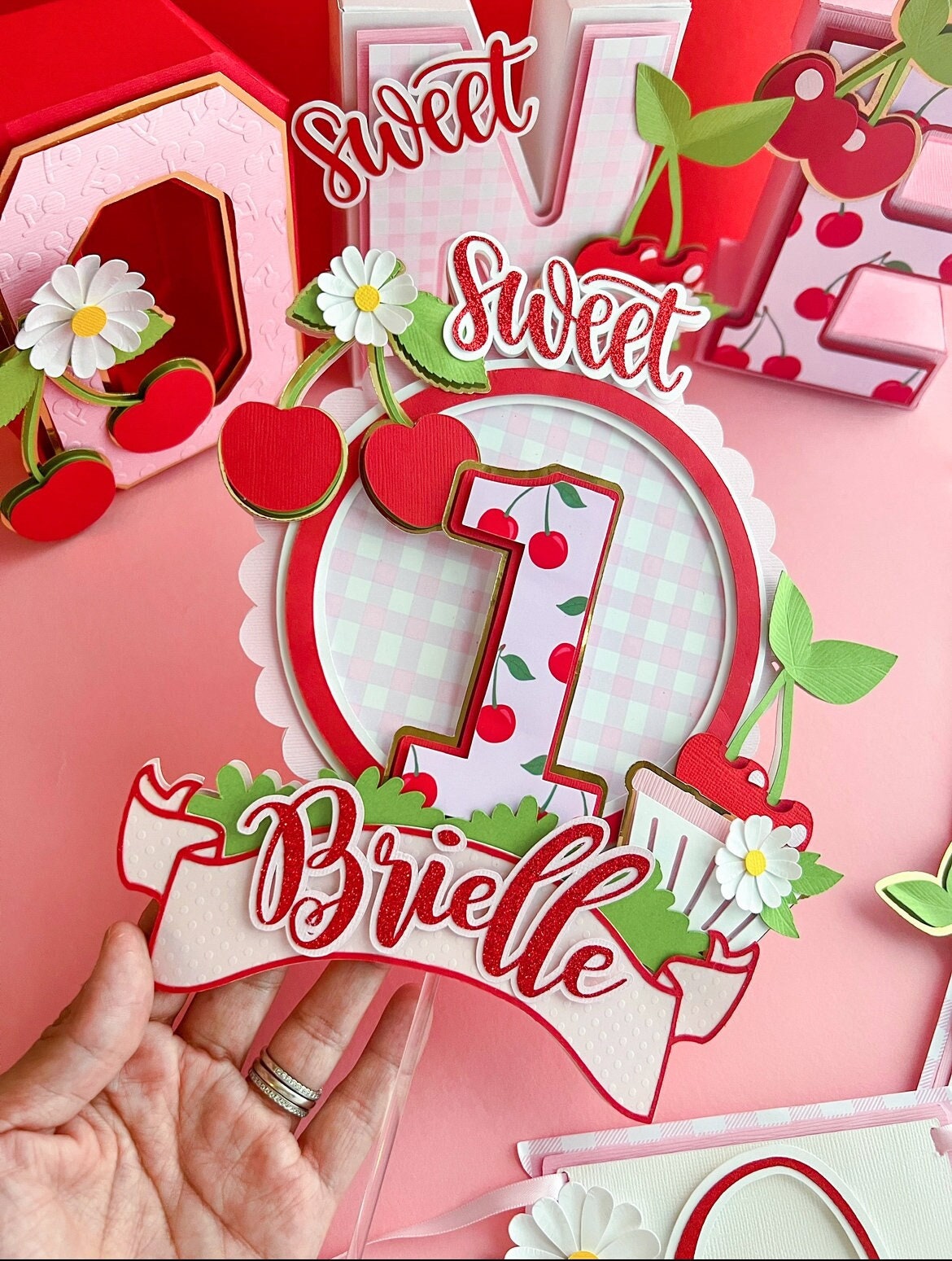Cherry 3D Letters , Cherry Sweet Theme, Cherry Party Decor, Cherry ...