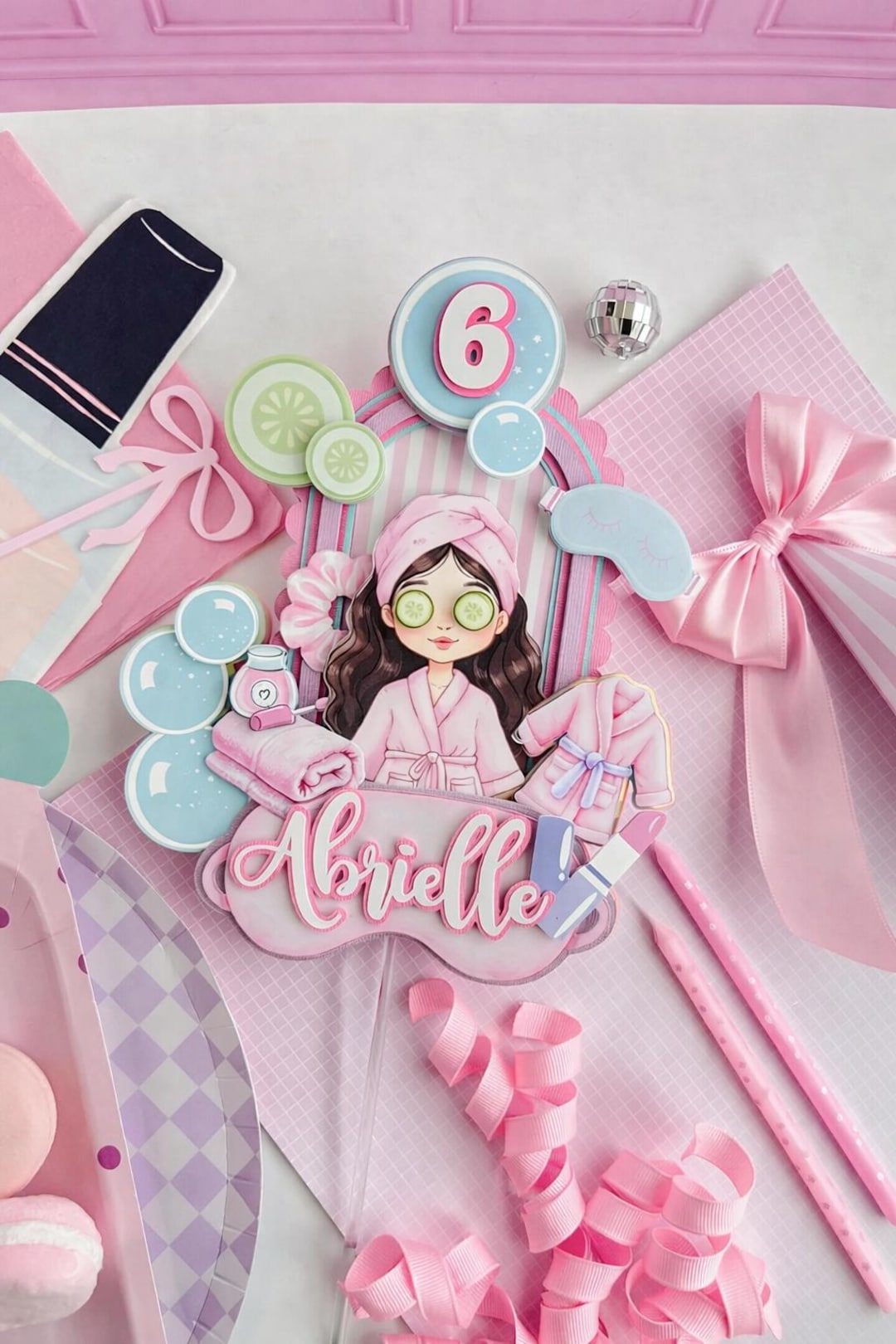 Spa Birthday Cake Topper ,glam/spa Cake Topper, Spa Party Decor for ...