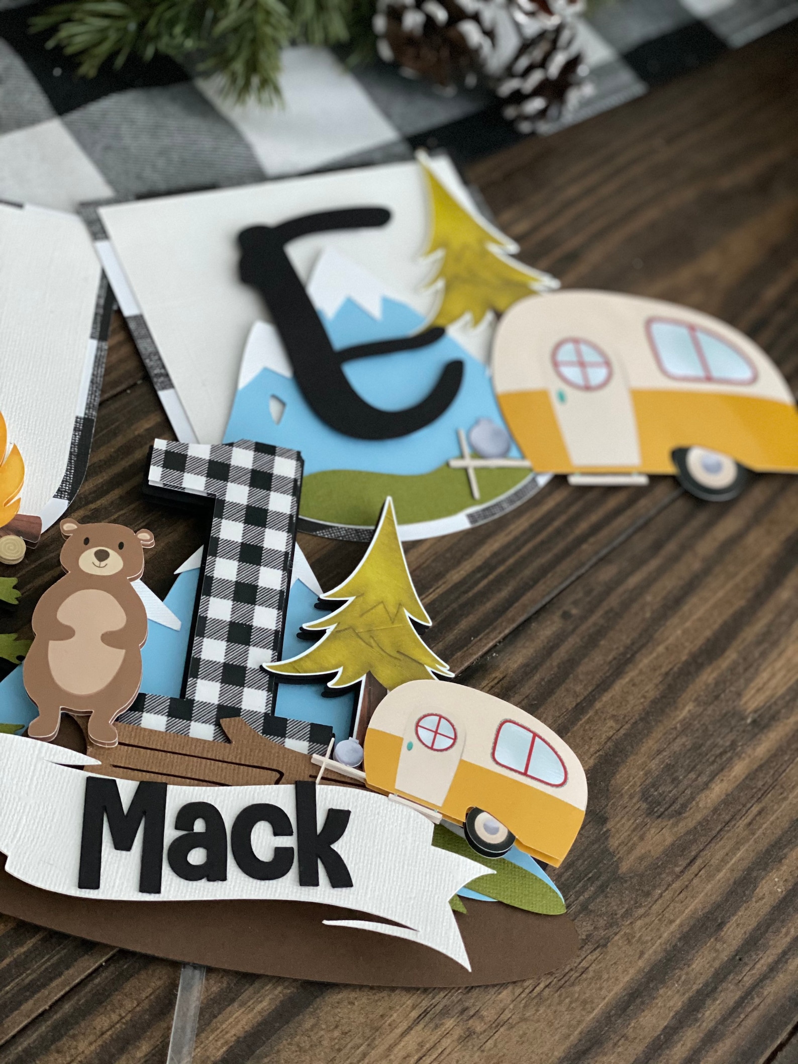 One Happy Camper Cake Topper Little Camper Cake Topper - Etsy