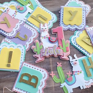 Llama Happy Birthday Banner, First Fiesta Banner, Llama Banner, Llama ...