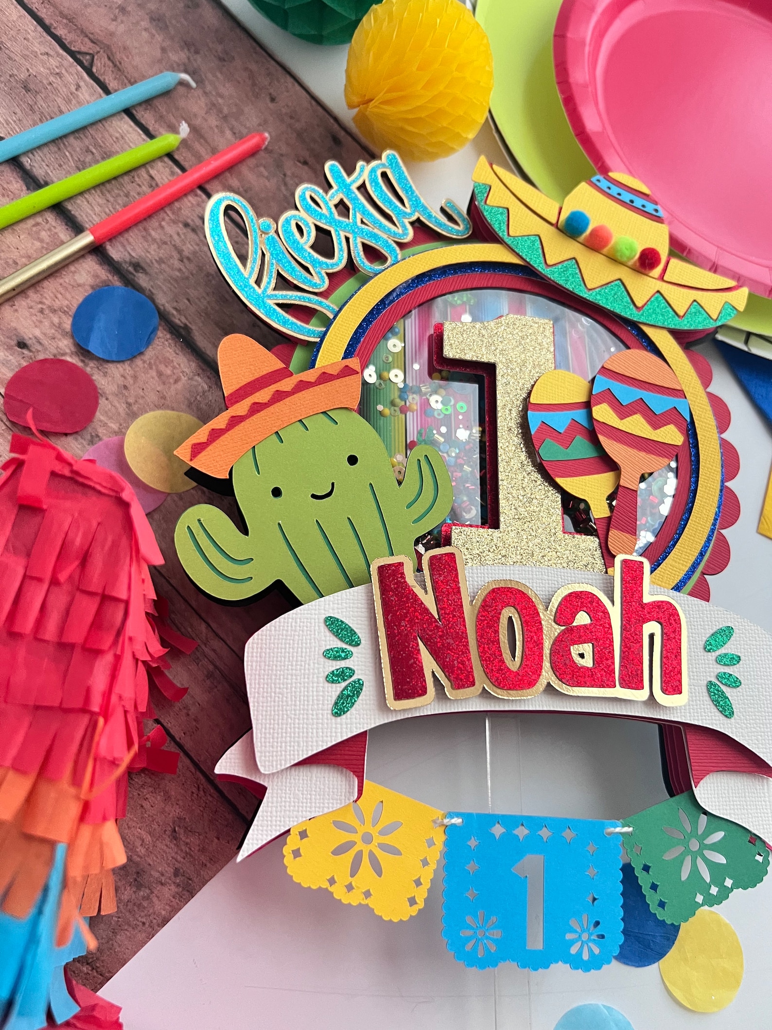 Three-esta Cake Topper, First Fiesta Cake Topper Im One Lets Fiesta ...