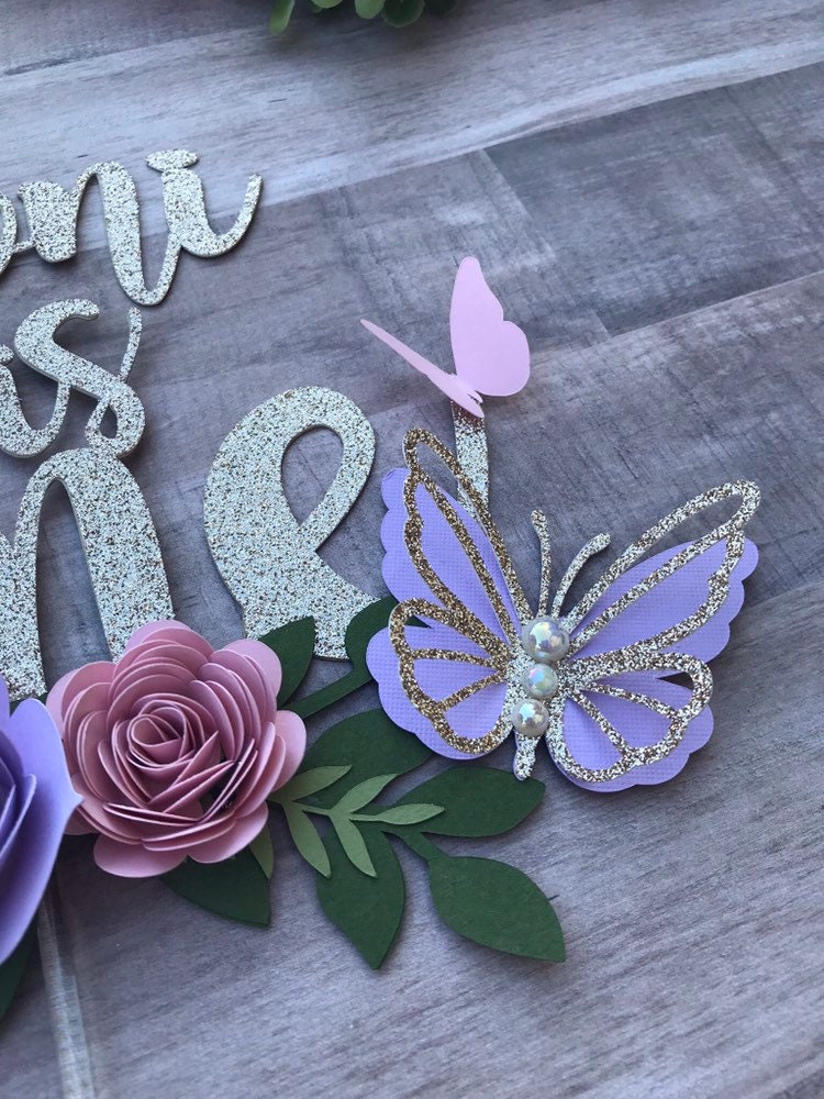 Butterfly Theme Cake Topper Butterfly Floral Cake Topper 1st | Etsy