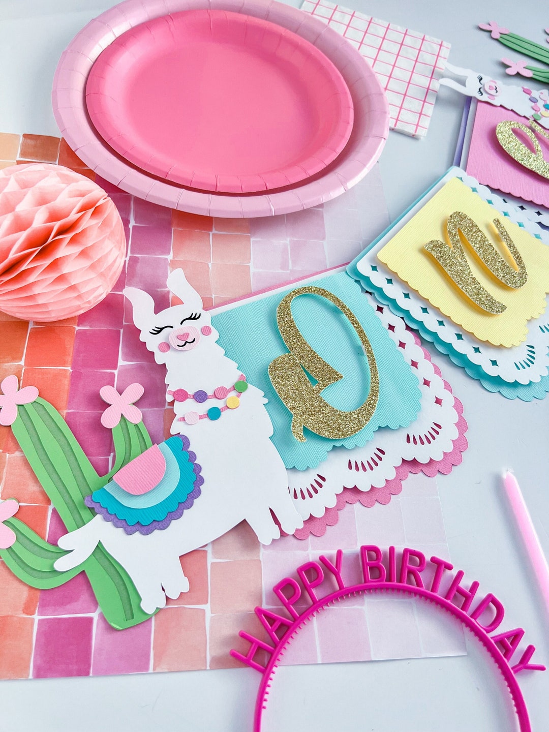 Llama High Chair Banner Banner, First Fiesta Banner, Fiesta High Chair ...