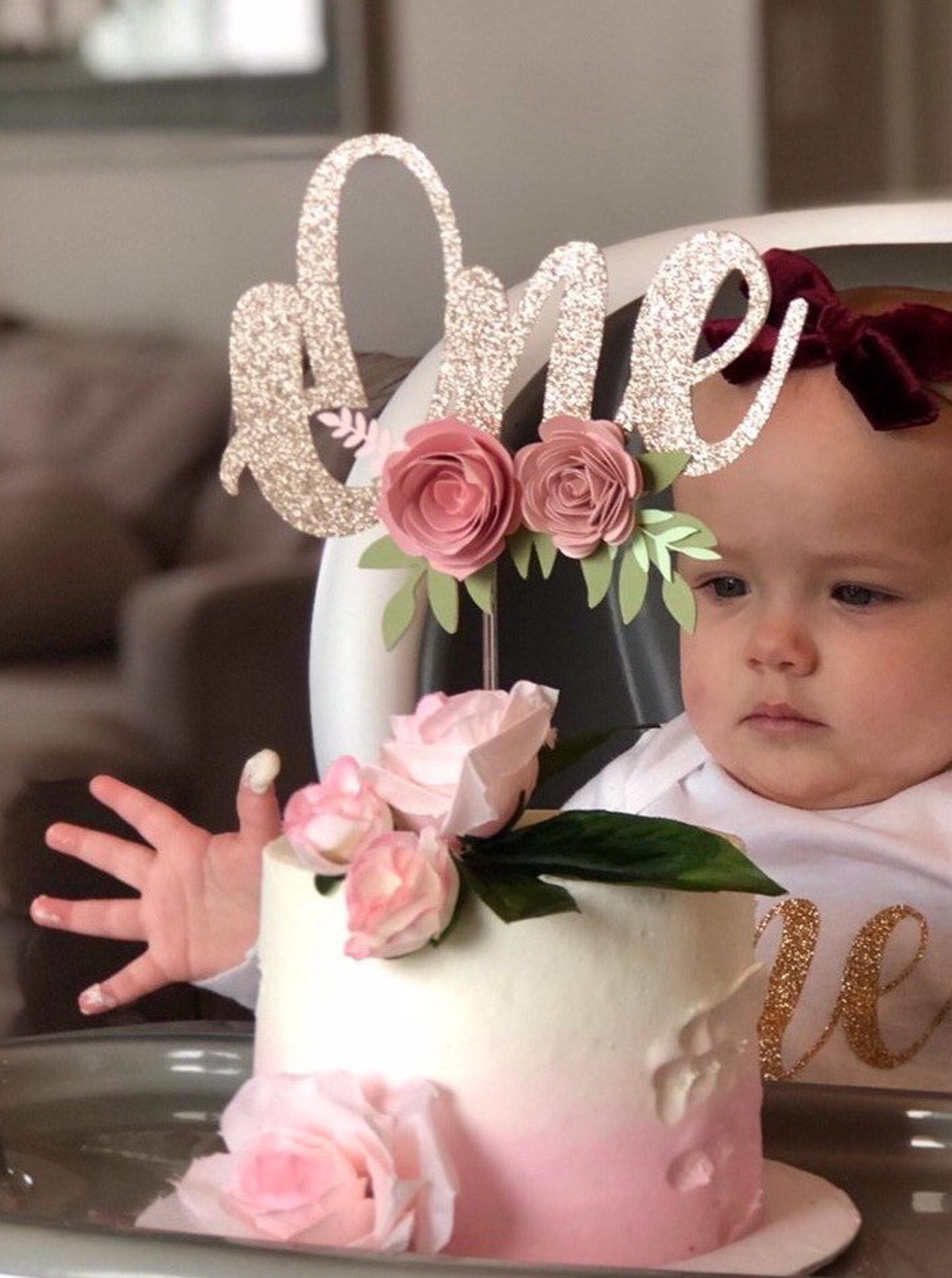 One Cake Topper 1st Birthday Cake Topper Smash Cake Topper Etsy