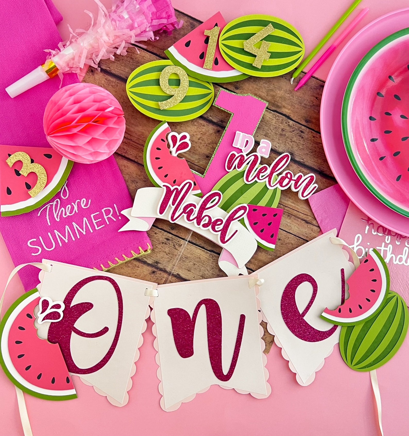 One in a Melon High Chair Banner, One in a Melon Banner, One in a Melon ...