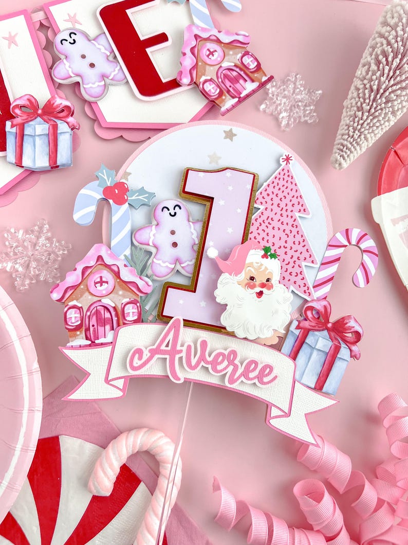 Christmas 1st Birthday Cake Topper: Gingerbread Party Decor - Etsy