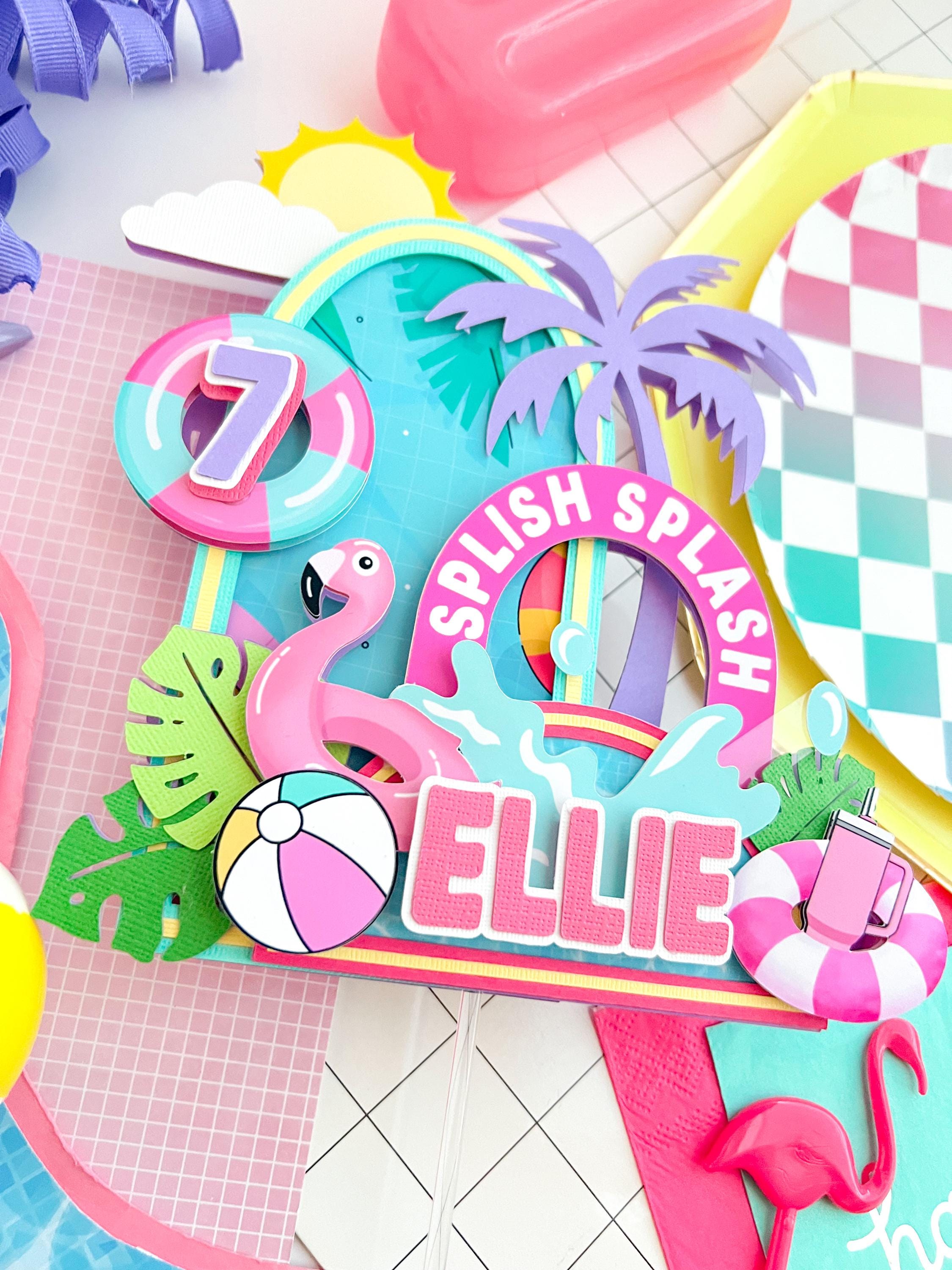 Pool Party Cake Topper, Teen Girl Birthday, Splish Splash Pool Party ...