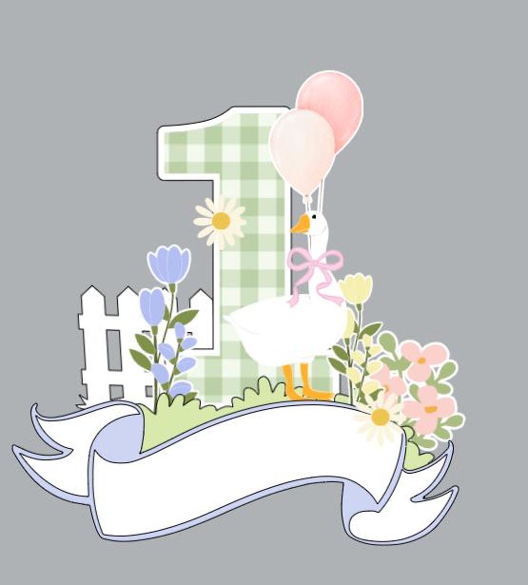 One Silly Goose Cake Topper, Goose First Birthday Party Decor, Floral ...