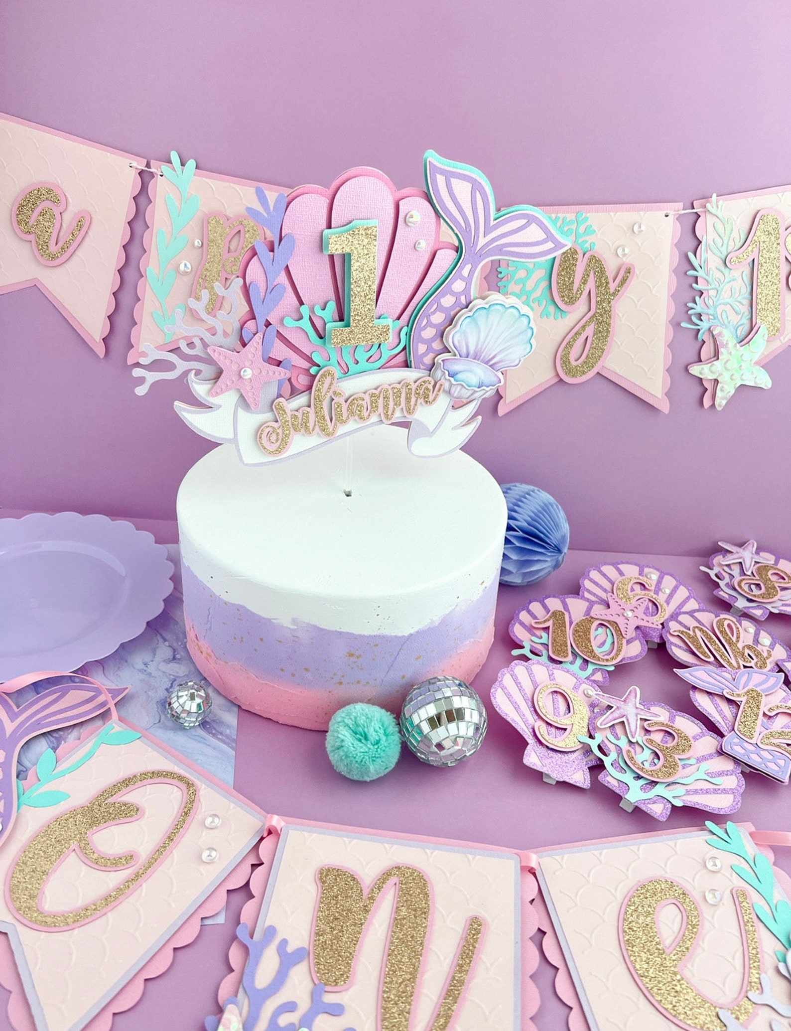Mermaid Milestone Banner, Under the Sea Banner, Mermaid Monthly Photo ...