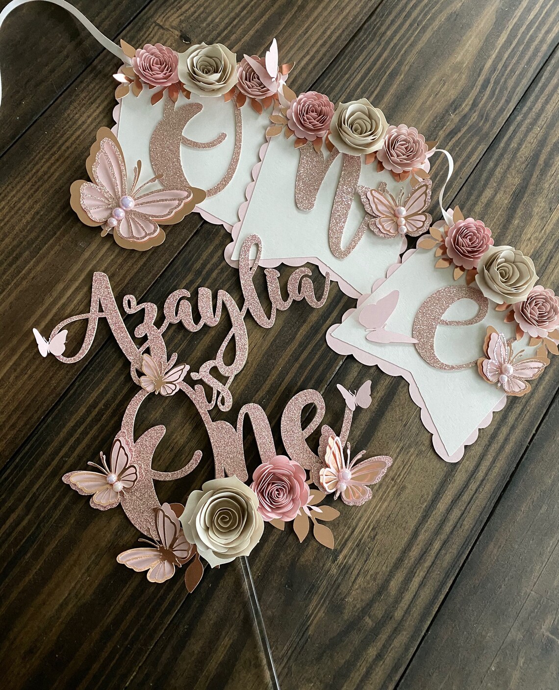 Butterfly Theme Banner Butterfly Floral Banner 1st Birthday | Etsy