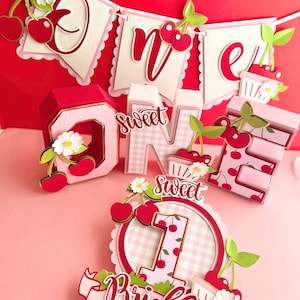 Cherry First Birthday Cake Topper, Cherry Sweet Theme, Cherry Party ...