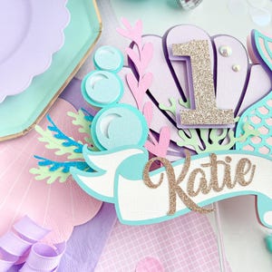 Mermaid Cake Topper, Mermaid 1st Birthday Banner, Mermaid One Banner ...