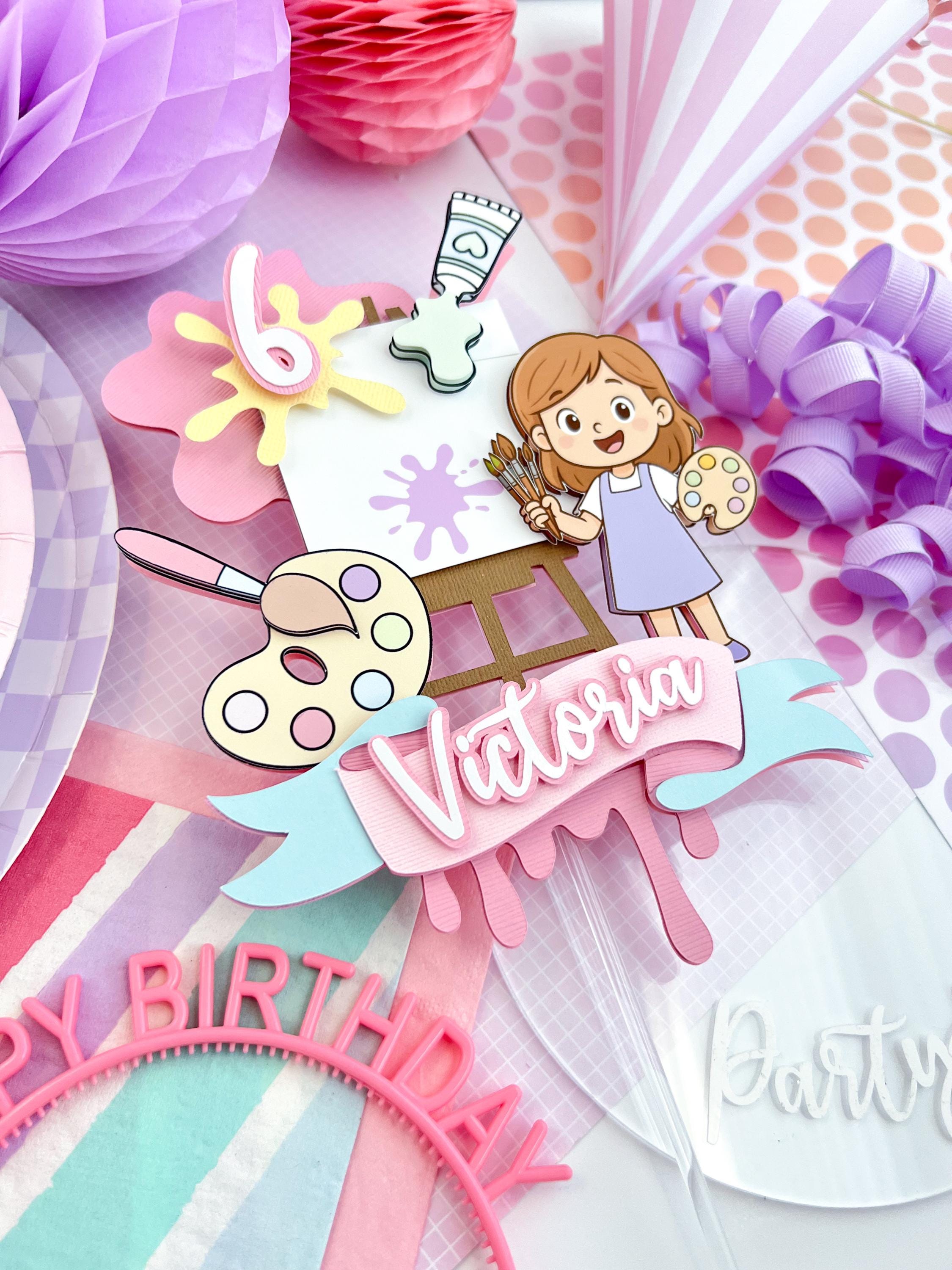 Paint Party Cake Topper, Art Birthday Cake Topper, Painting Party Cake ...