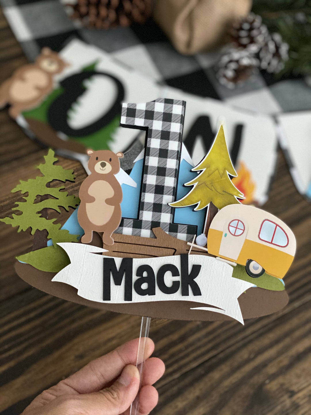 One Happy Camper Cake Topper, Little Camper Cake Topper, Camping Theme ...