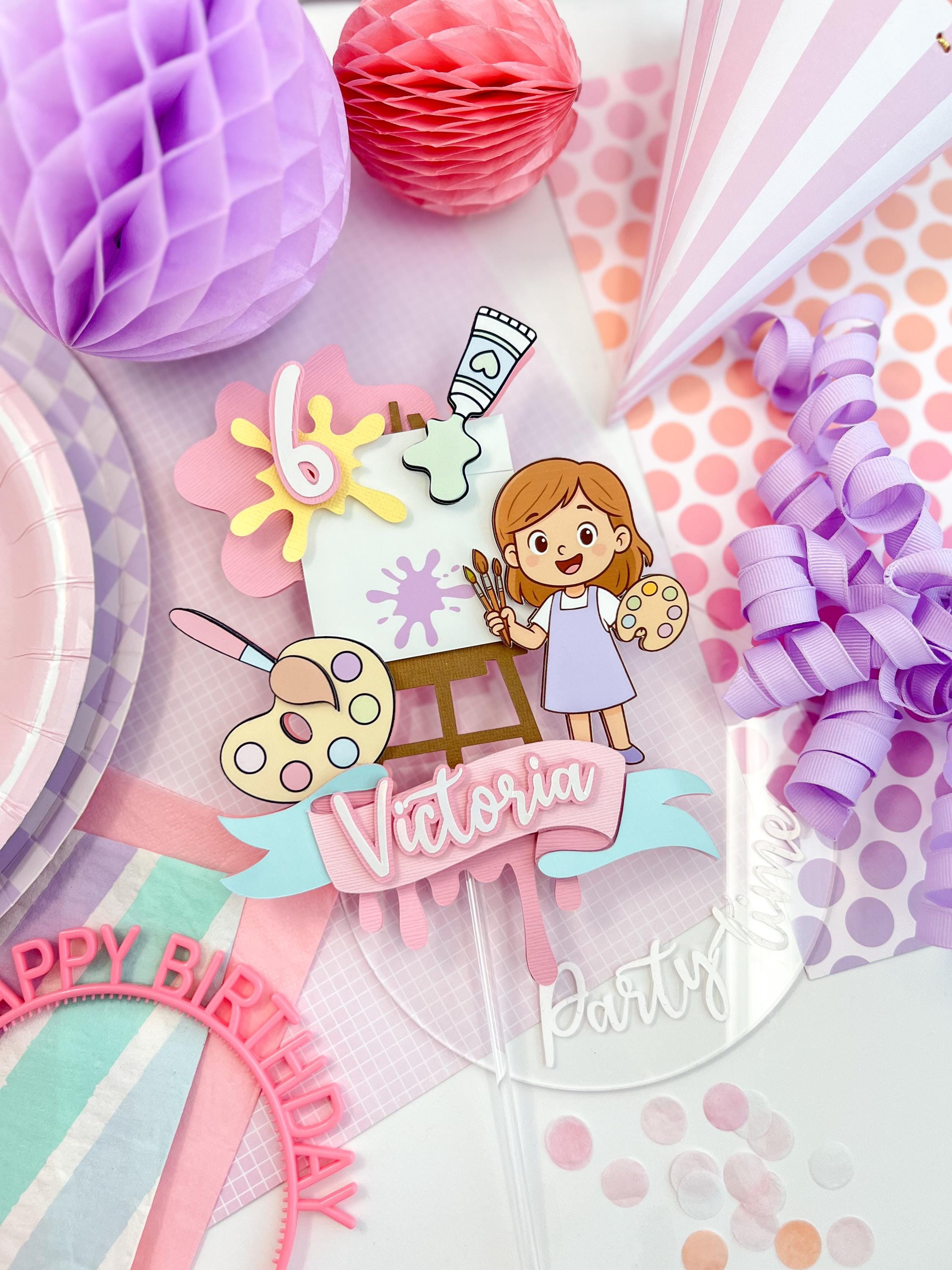 Paint Party Cake Topper, Art Birthday Cake Topper, Painting Party Cake ...