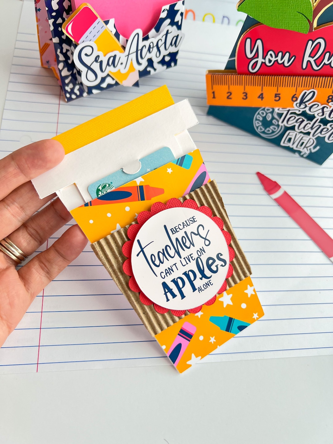 Teacher Gift Card Holder, Personalized Teachers Appreciation Gift ...