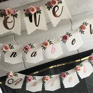 Custom Name Banner, Girl Name Banner, 1st Birthday Banner, Personalized ...