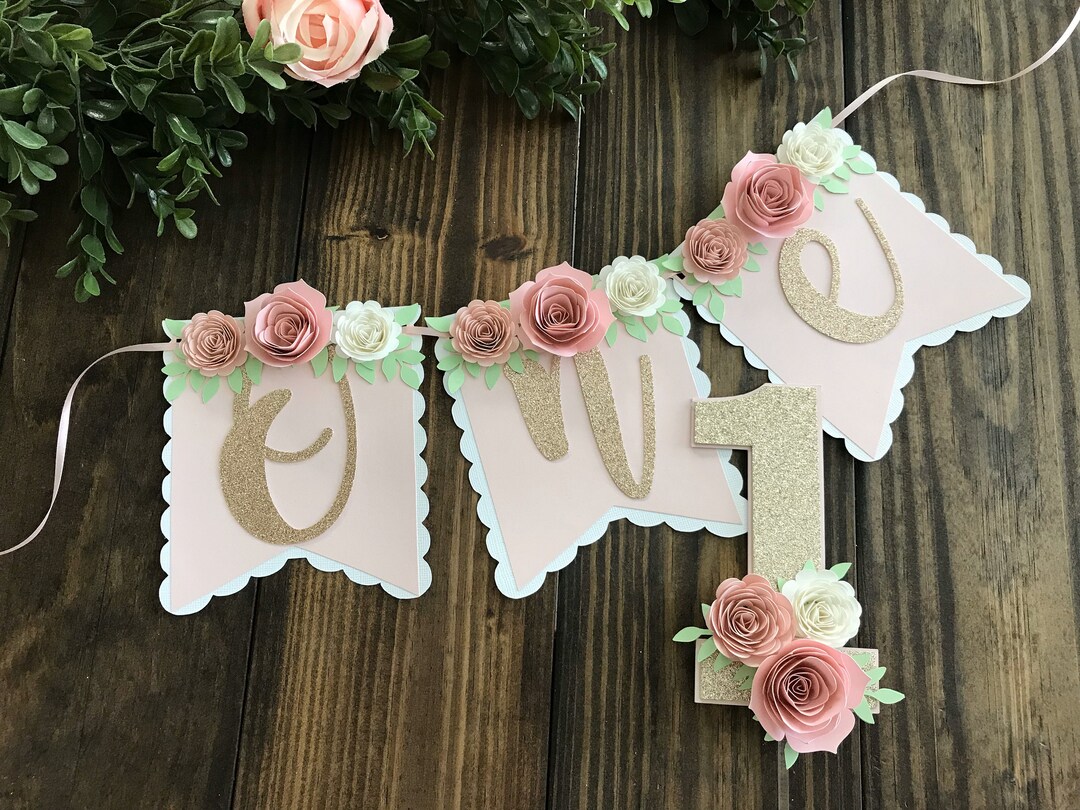 Floral High Chair Banner, Floral Party Decor, Floral Banner, Boho High ...