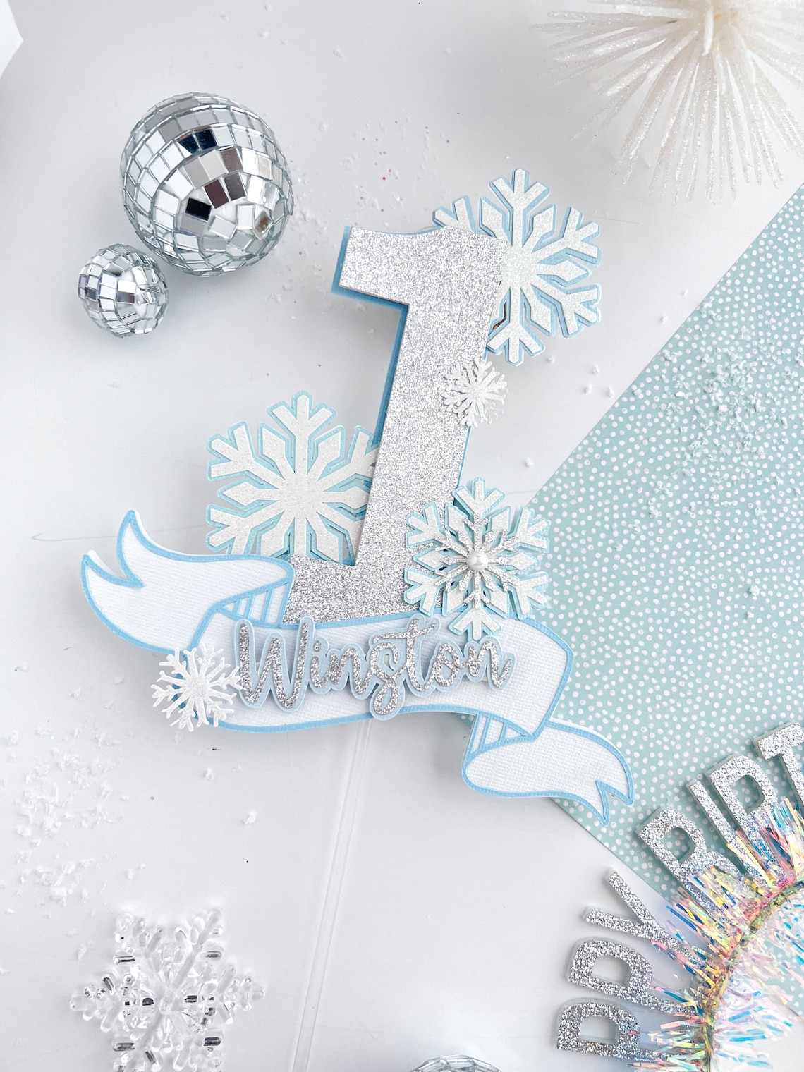 Boy Winter Onederland Cake Topper, Winter First Birthday, Winter ...