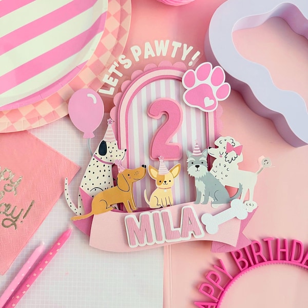 Pawty Cake Topper - Etsy