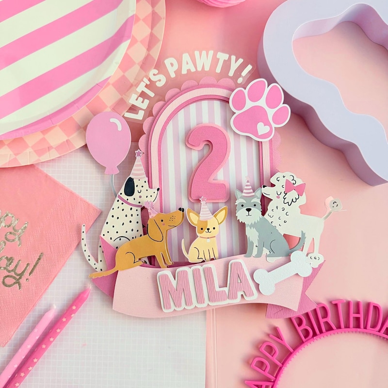 Pawty Cake Topper - Etsy