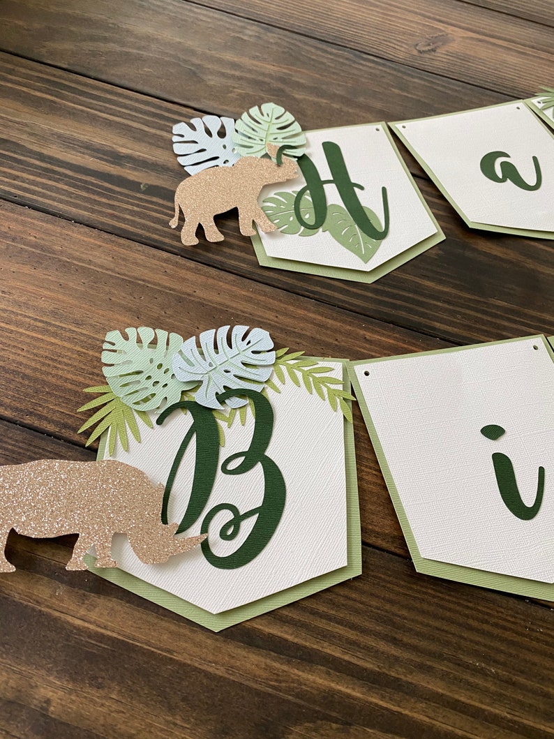 Jungle Safari Happy Birthday Banner Safari 1st Birthday Wild - Etsy