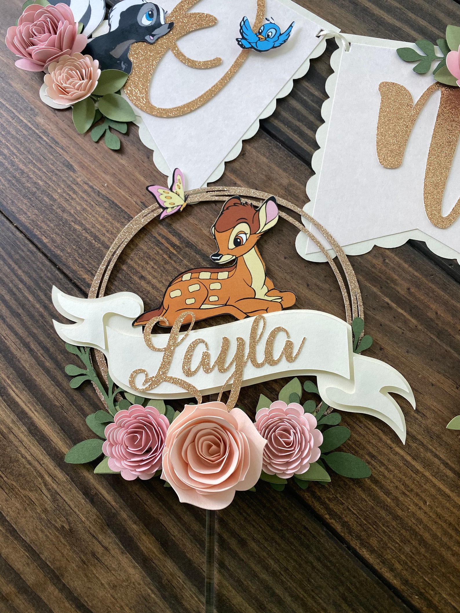 Topper de pastel de Bambi topper pastel de un año topper de | Etsy España