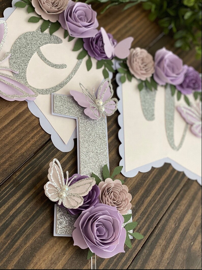 Butterfly Theme Banner Butterfly Floral Banner 1st Birthday | Etsy