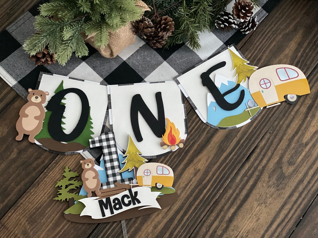 One Happy Camper High Chair Banner, Little Camper Banner, Camping Theme ...