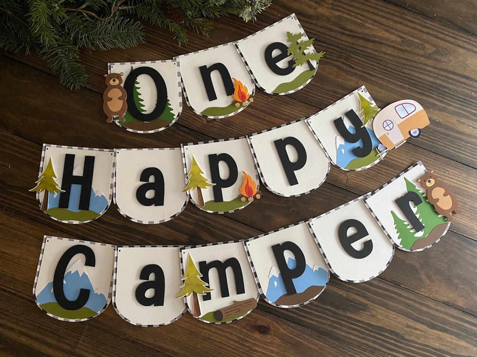 One Happy Camper High Chair Banner, Little Camper Banner, Camping Theme ...