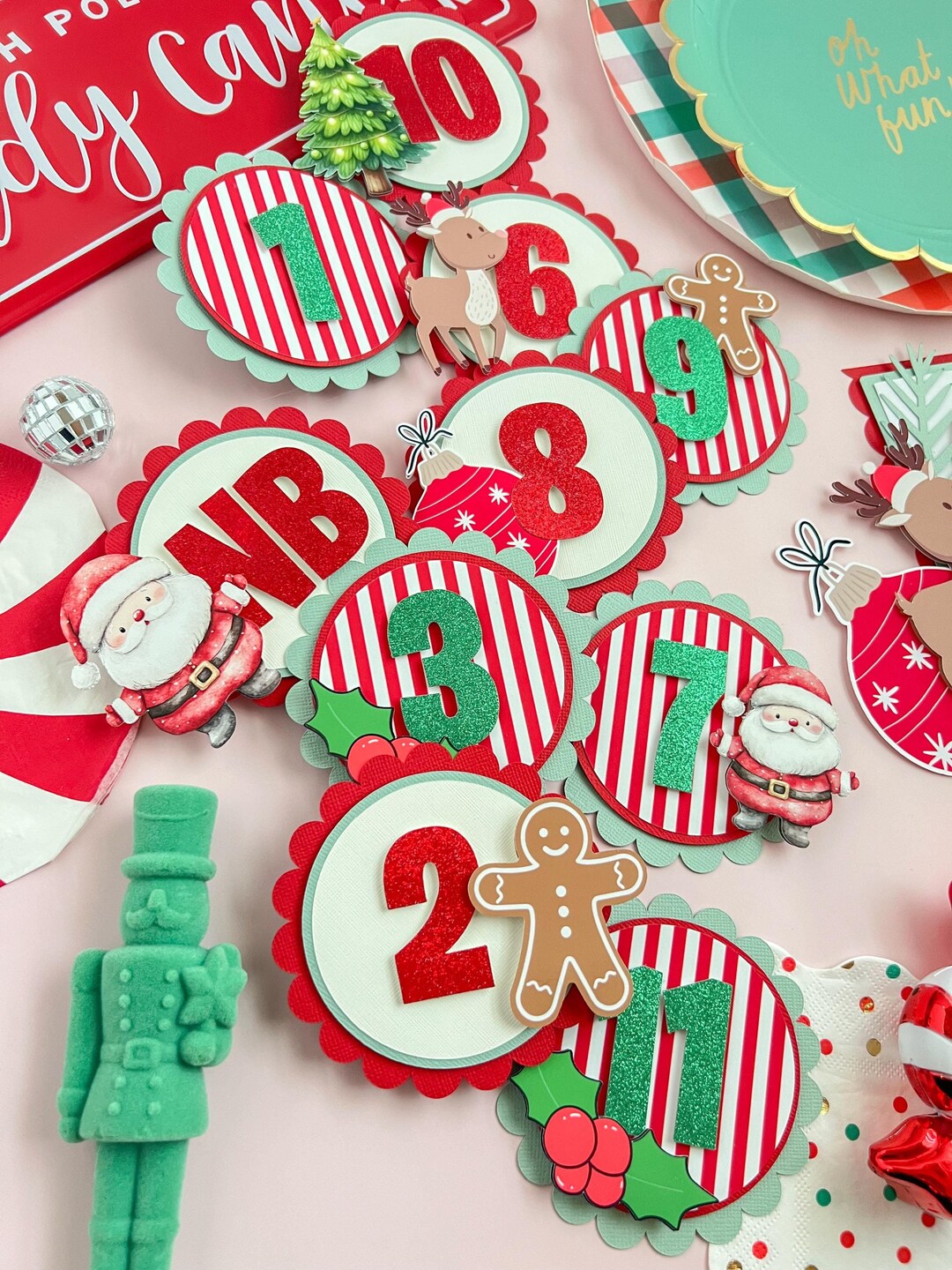 Christmas First Birthday Photo Banner, Christmas Milestone Banner ...