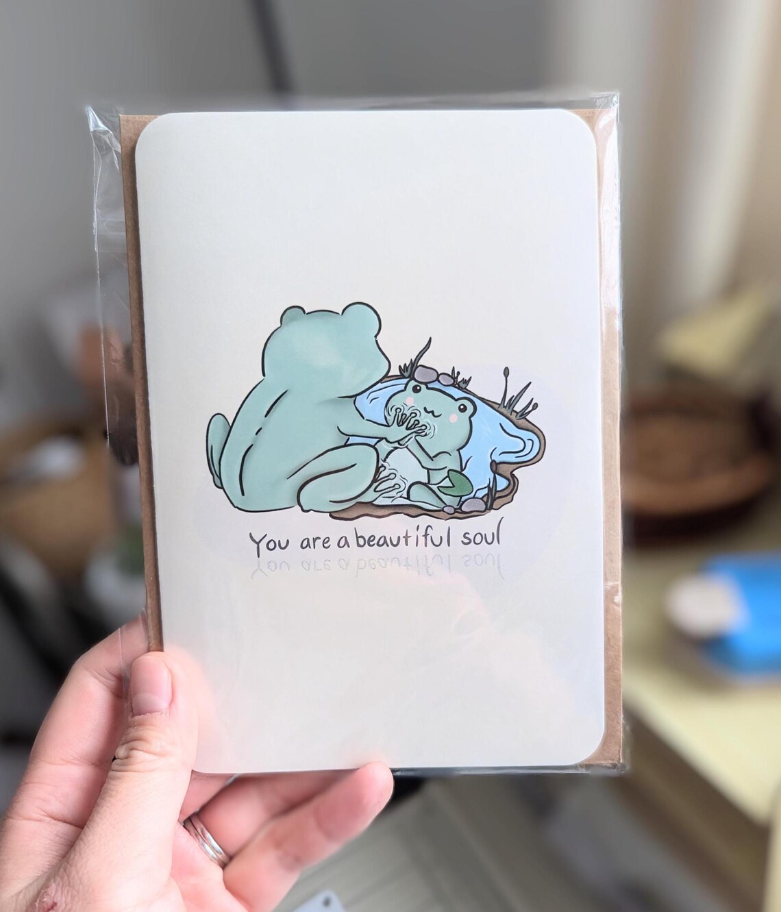 You Are a Beautiful Soul ~ Frog Contemplating Life ~ Cute Card Gift ...
