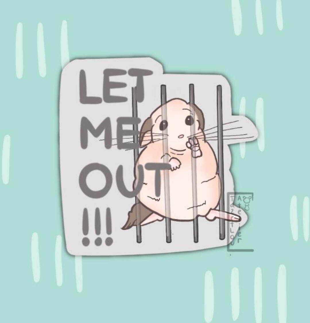 Let Me Out ~ Pet in Prison ~ Funny Animal Stickers ~ Cute Chinchillas ...