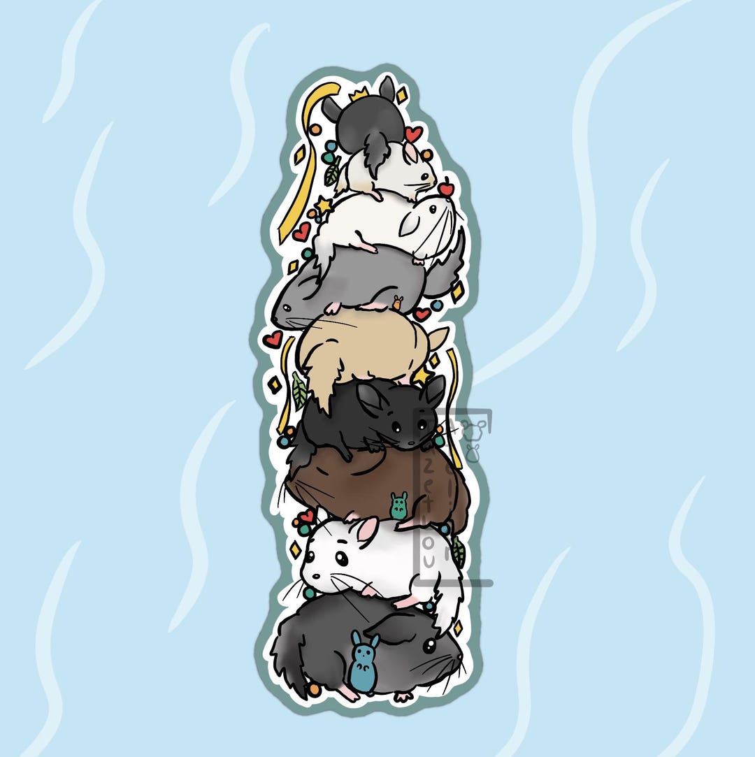 Pile of Chinchillas Bookmark Laminated Art Print Small Chinchilla Cold ...