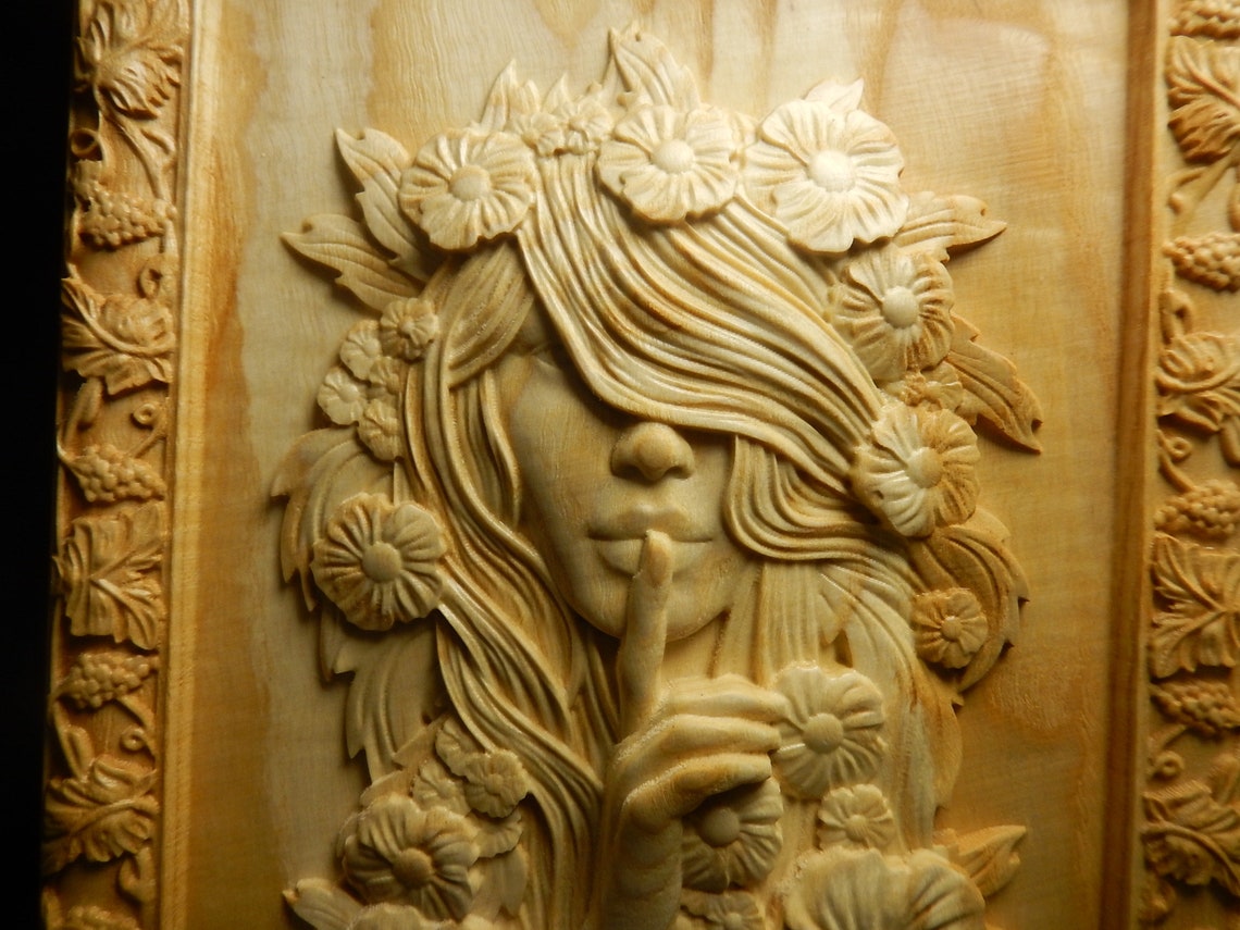 Wood carved picture wall decoration plaque. Spirit of the | Etsy