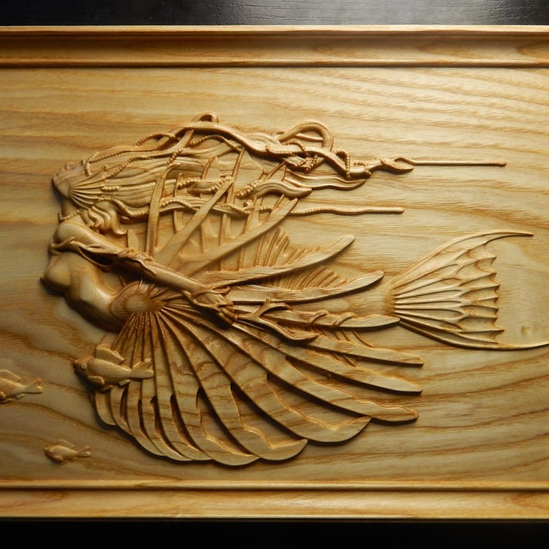 Carved Wood Mermaid - Etsy