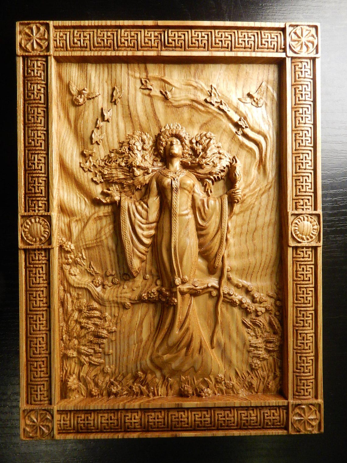Wood Carved Picture Wall Decoration Plaque. Zhiva. Goddess From Slavic ...