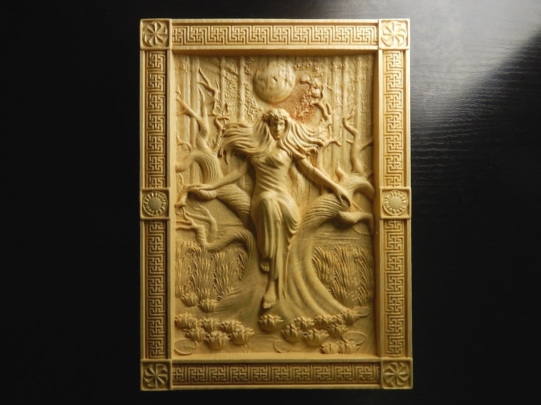 Wood Carved Picture Wall Decoration Plaque. Mara From Germanic and ...