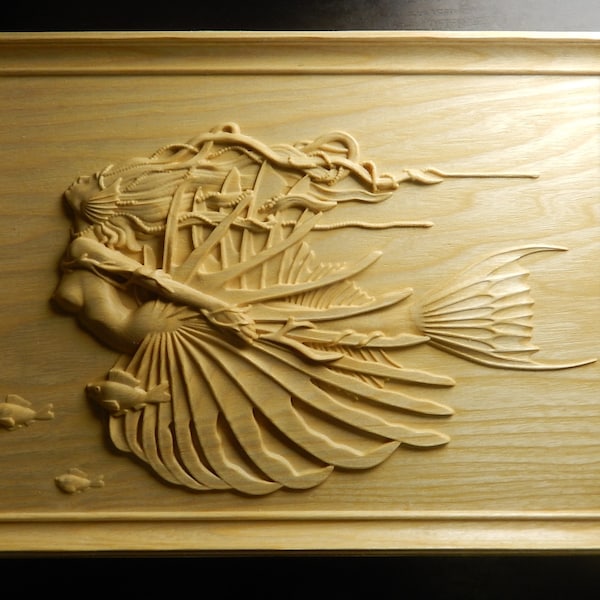 Carved Wood Mermaid - Etsy