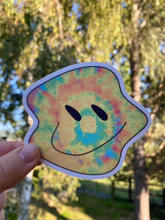 Hazy Smiley Face Sticker Waterproof Sticker Melted Smiley - Etsy
