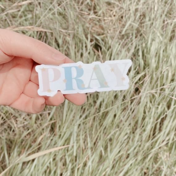 Pray Floral Sticker Waterproof Sticker Christian Sticker - Etsy