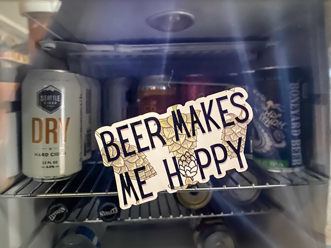 Beer Makes Me Hoppy Magnet | Beer Makes Me Happy Magnet | Beer Fridge ...