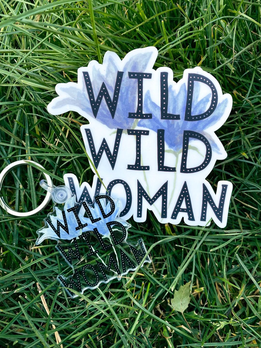 Wild Wild Woman Floral Keychain Inspirational Quote Keychain Feminist ...